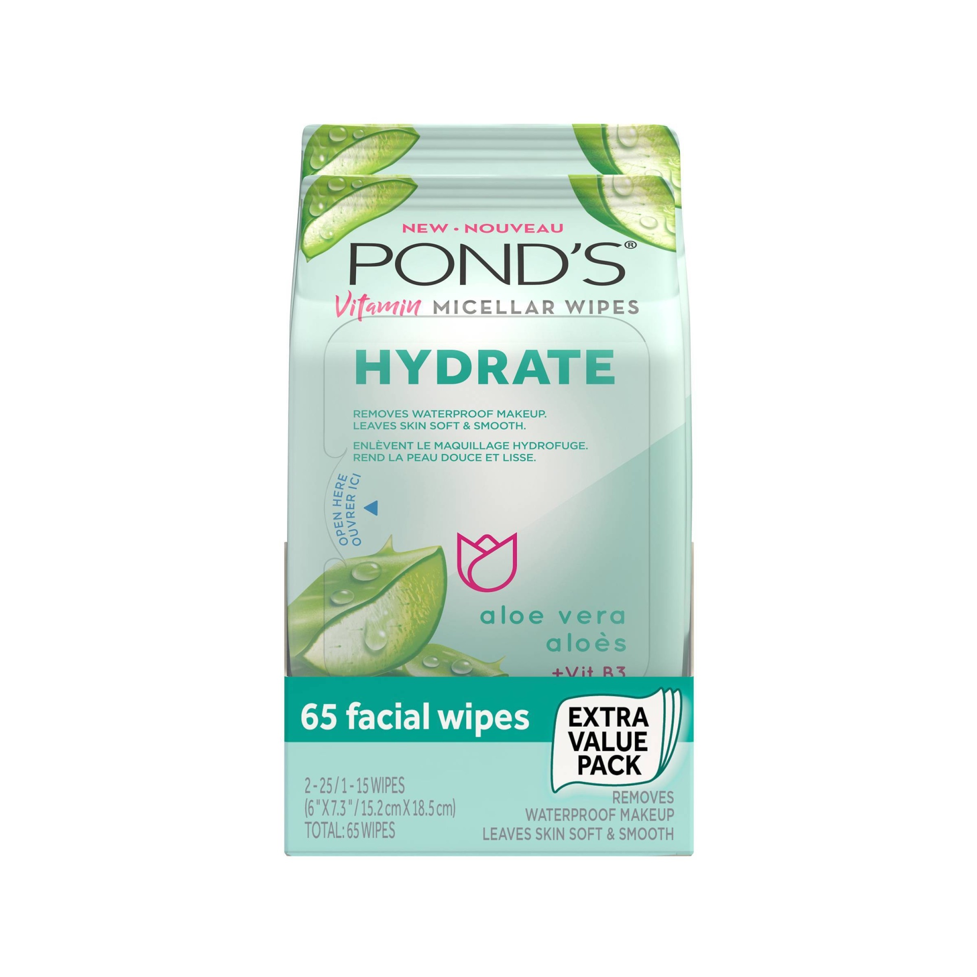 Pond's Hydrate Facial Wipes 65 ct | Shipt
