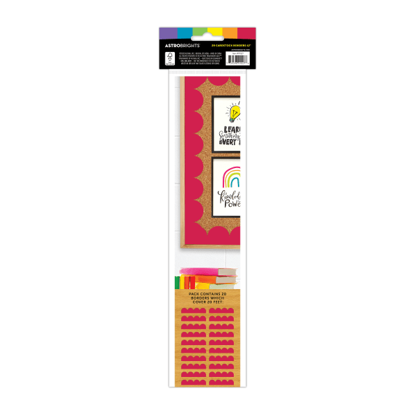 ASTROBRIGHTS Bulletin Board Borders, 2" X 12", Re-Entry Red, Pack Of 20 ...