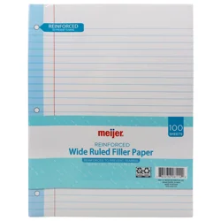 Meijer Reinforced Filler Paper Wide Rule 100 ct | shipt