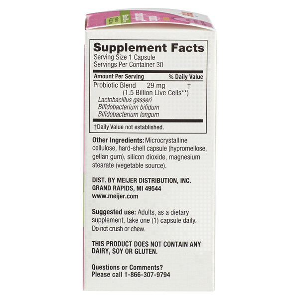 Meijer Probiotic Colon Support Capsules 30 ct | Shipt