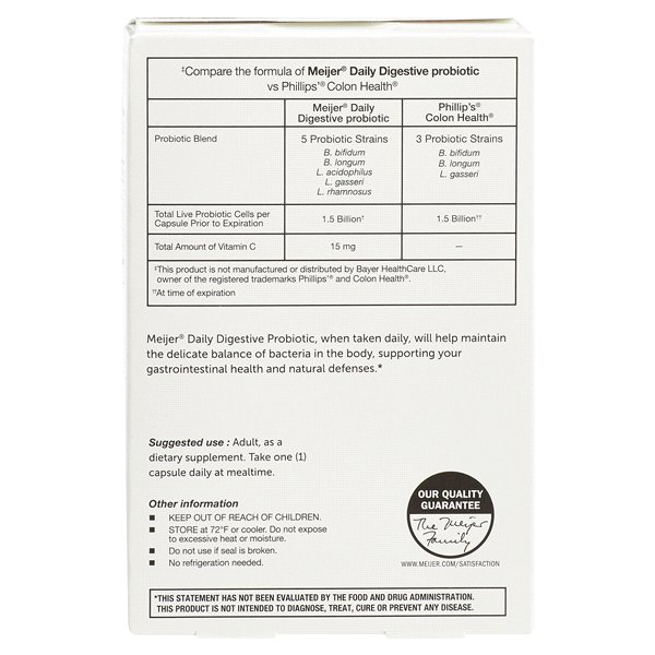 Meijer Daily Digestive Probiotic Dietary Supplement 45 ct | Shipt