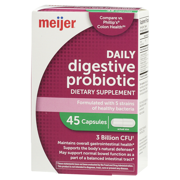 Meijer Daily Digestive Probiotic Dietary Supplement 45 ct | Shipt