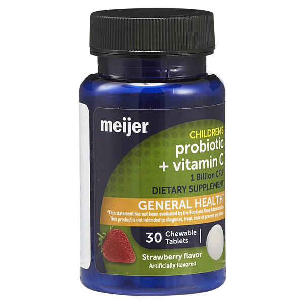 MEIJER WELLNESS Meijer Kids Probiotic + Vitamin C Tablets, Strawberry ...