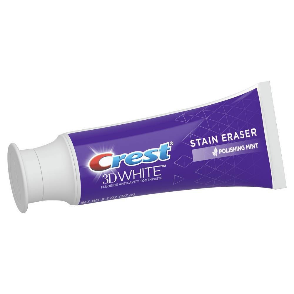 Crest 3D White Stain Eraser Teeth Whitening Toothpaste - Polishing Mint ...