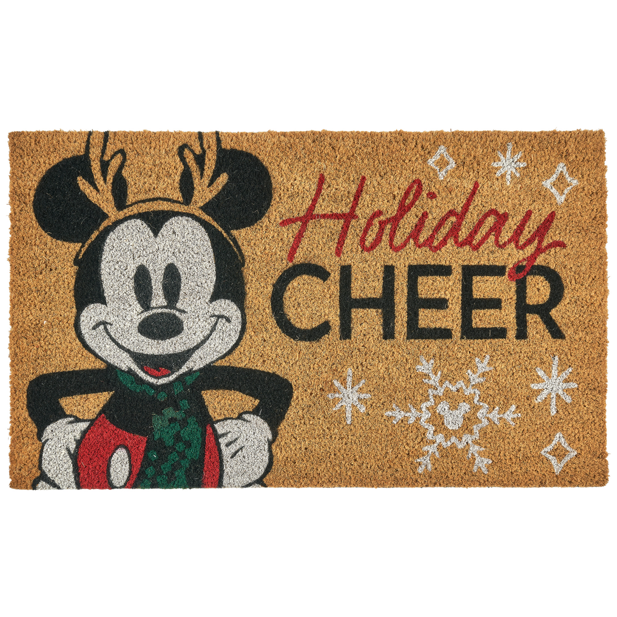 Mickey Mouse Holiday Cheer Coir Mat, 18x30 Natural 1 ct | shipt