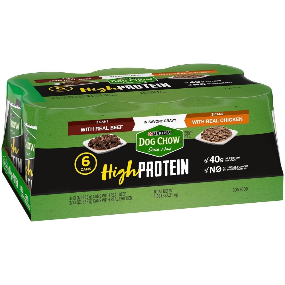Purina Dog Chow High Protein In Savory Gravy Beef & Chicken Wet Dog ...