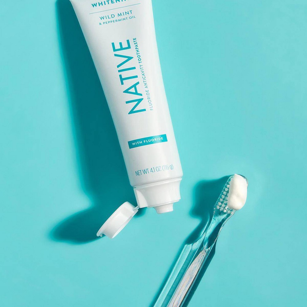 Native Whitening Wild Mint & Peppermint Oil Fluoride Natural Toothpaste ...