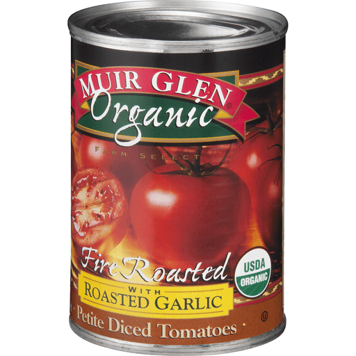Muir Glen Organic Fire Roasted with Roasted Garlic Petite Diced ...