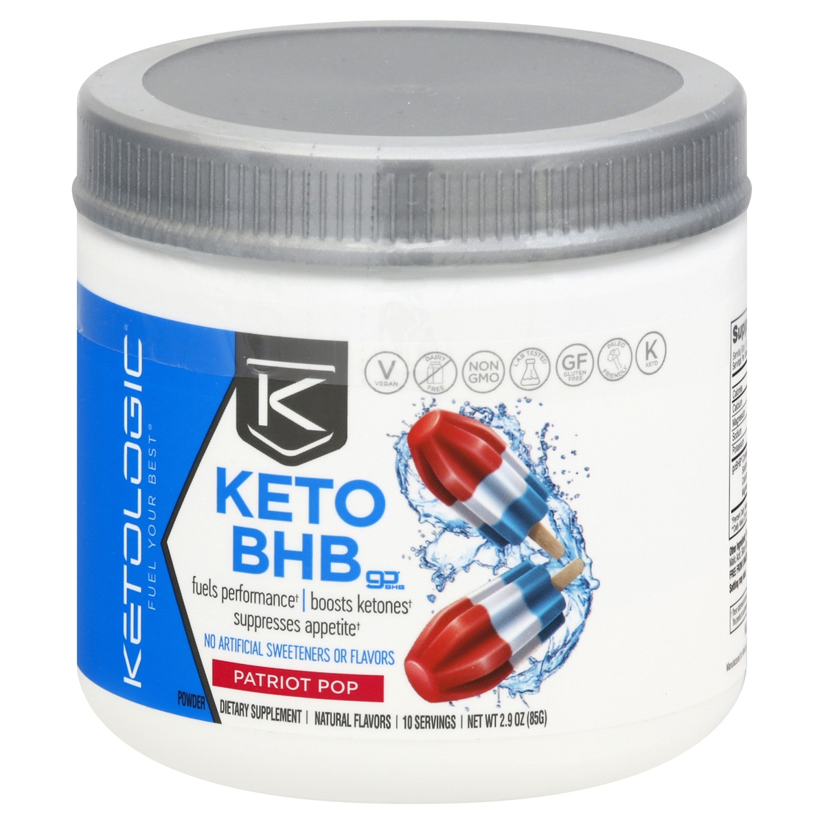 KetoLogic Fuel Your Best BHB Powder Patriot Pop 13 oz | Shipt