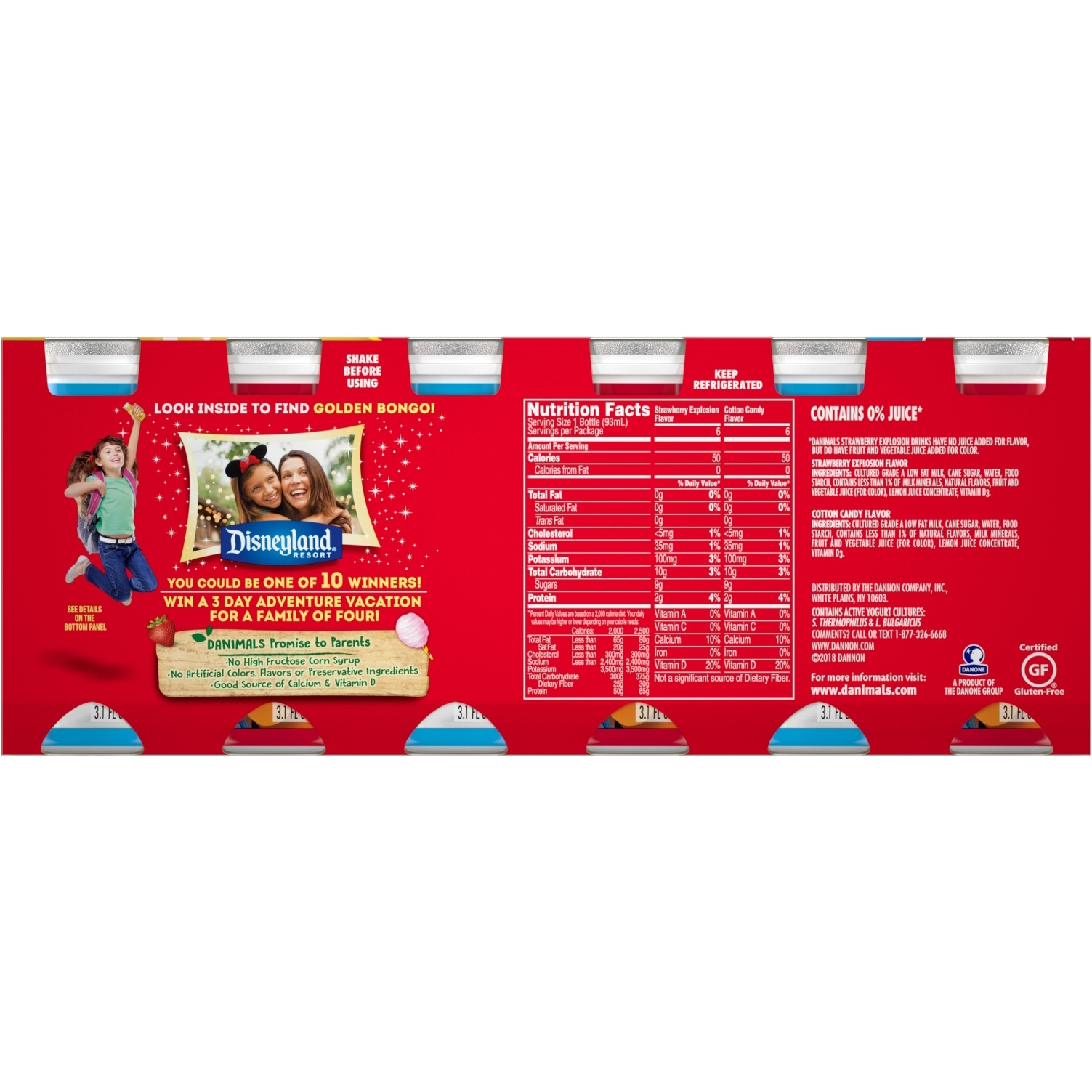 Danimals Strawberry Explosion & Cotton Candy Variety Pack Smoothies ...