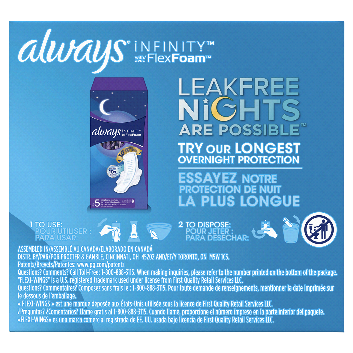 Always Infinity Size 3 Extra Heavy Flow Pads With Wing - Unscented 14 ...