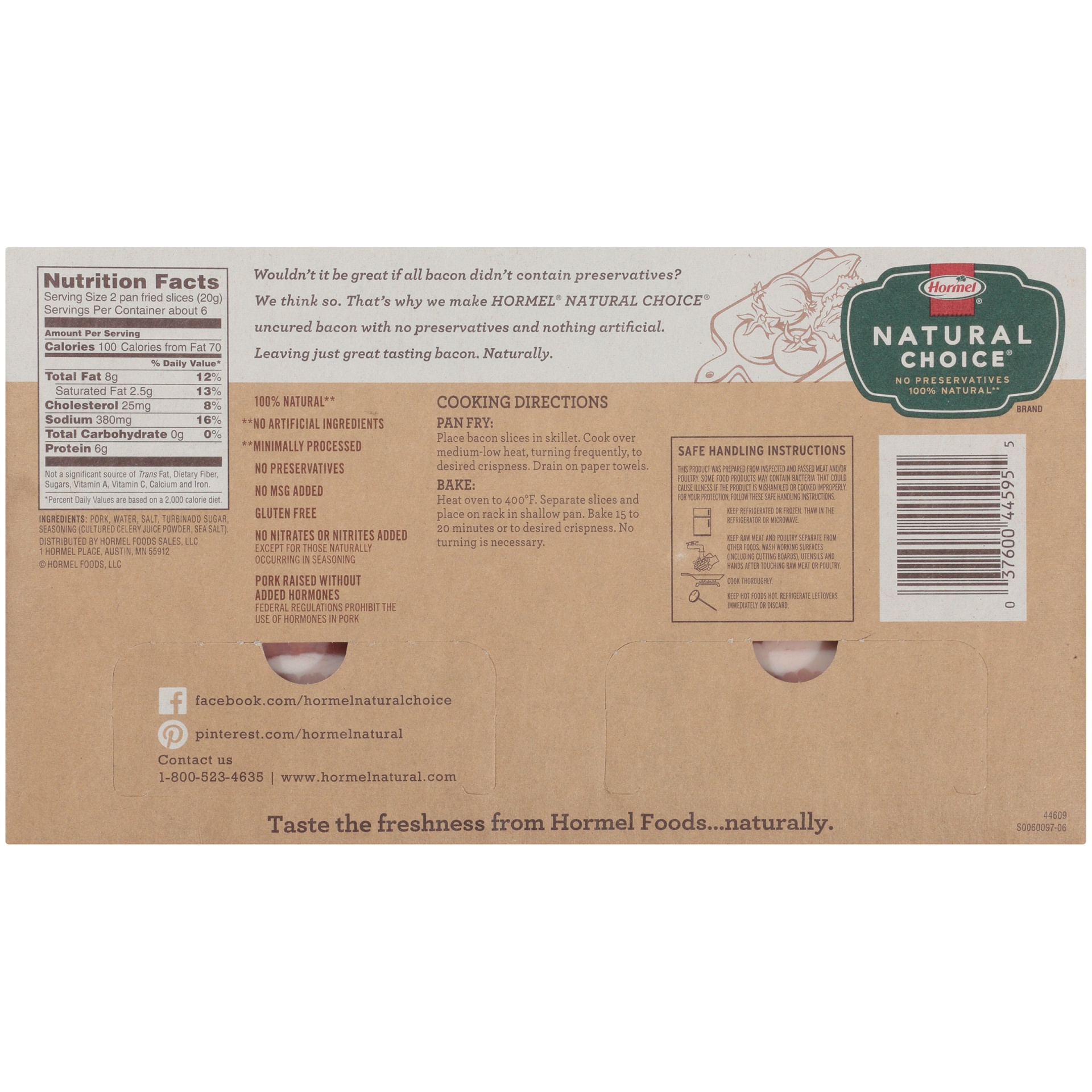 Hormel® Natural Choice® Original Uncured Bacon 12 oz. Pack 12 oz | Shipt