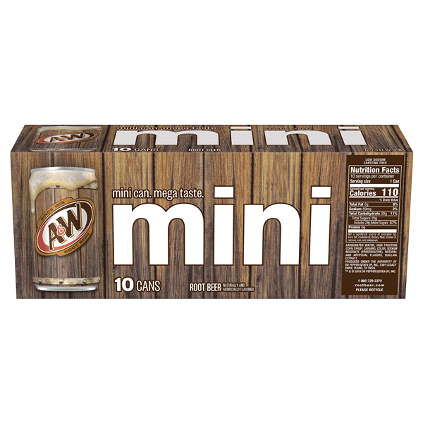 A&W Root Beer Soda, 7.5 fl oz mini cans, 10 pack 10 ct | Shipt