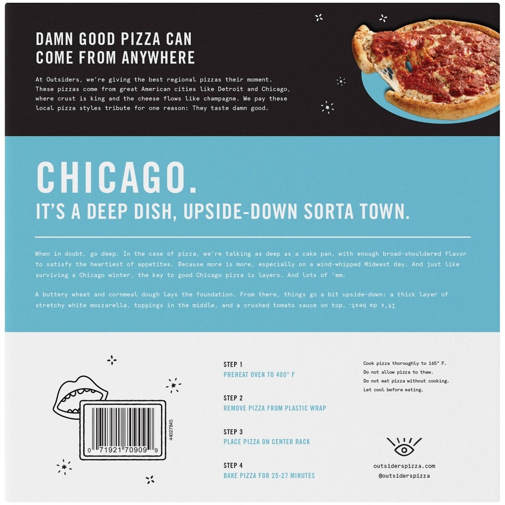 Outsiders Pizza Company Chicago Style Cheese Frozen Pizza 26.3 oz | Shipt