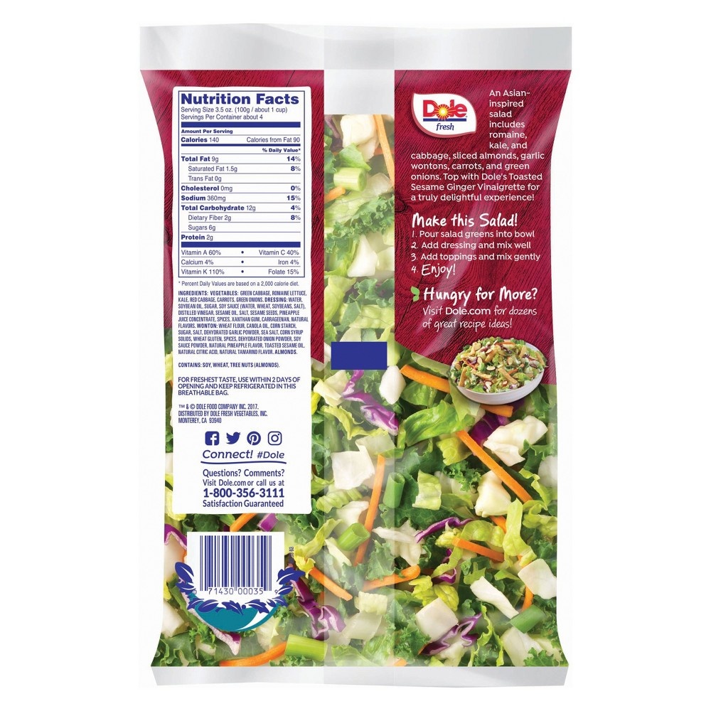 Dole Chopped Sesame Asian Salad Kit 13.6 oz | Shipt
