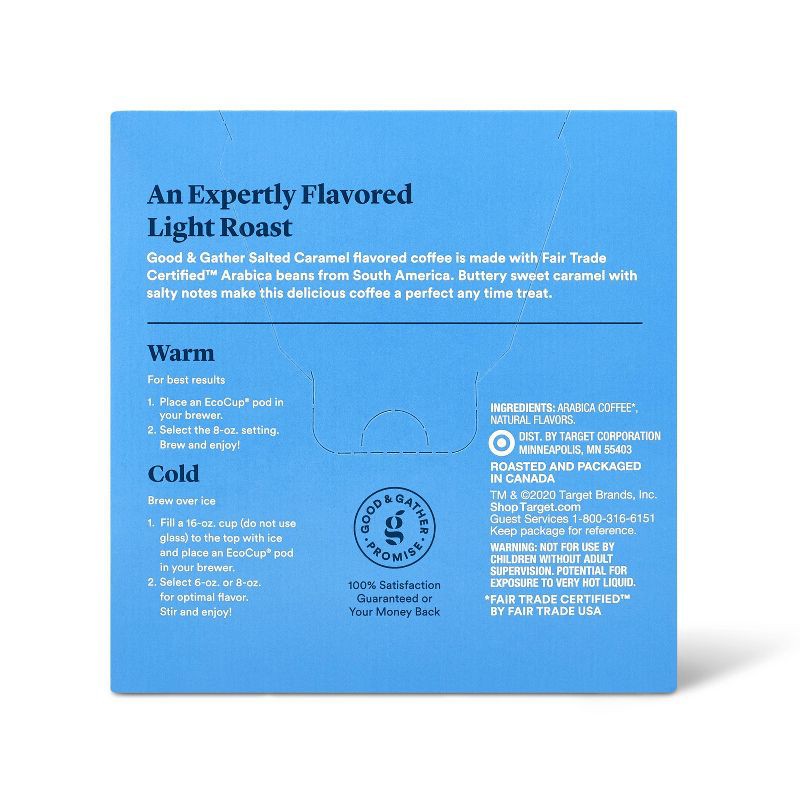 Naturally Flavored Salted Caramel Light Roast Coffee Pods - 16ct - Good ...