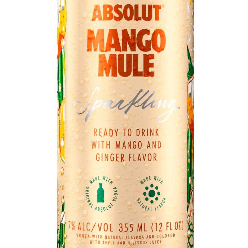 Absolut Mango Mule Sparkling Vodka Cocktail - 4pk/355ml Cans 4 ct; 355 ...