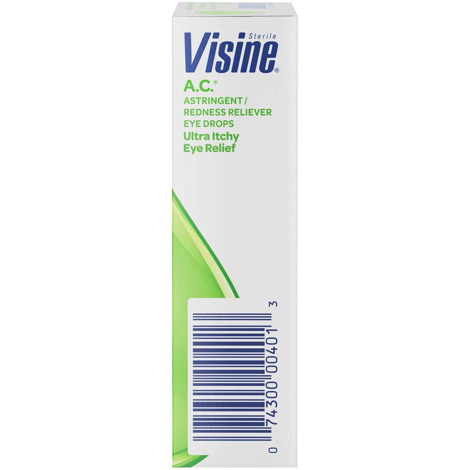 Visine A.C. Itchy Eye Relief Eye Drops with Astringent Zinc Sulfate ...