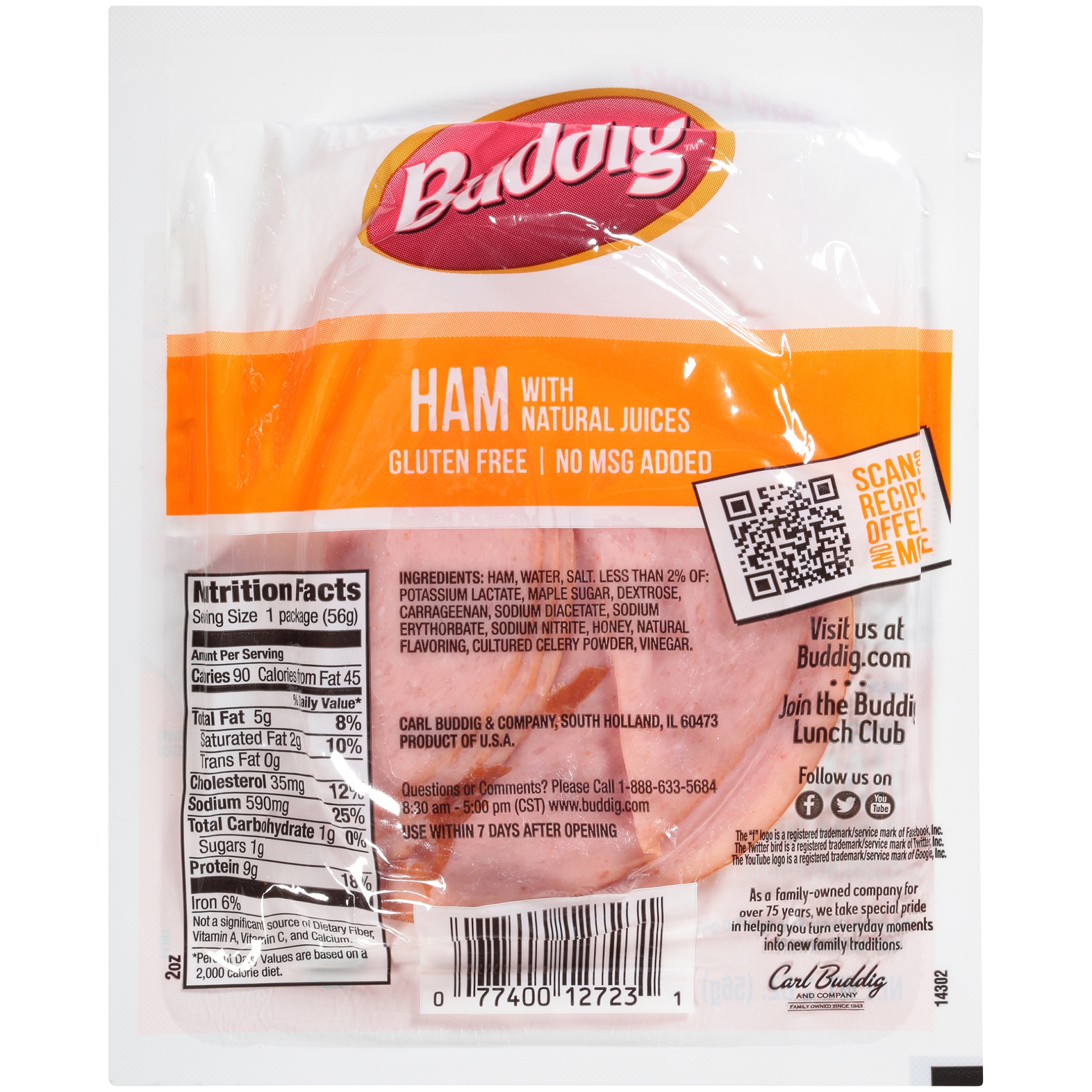 Buddig Original Deli Thin Ham 2 oz | Shipt