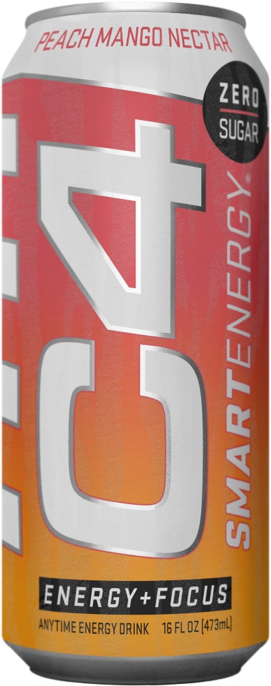 C4 Sport Smart Energy Peach Mango Nectar Anytime Energy Drink 16 fl oz ...
