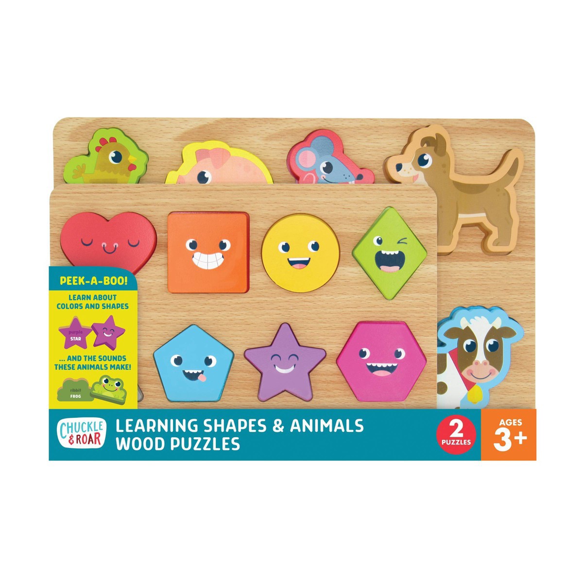 Chuckle & Roar Shapes & Animals Learning Kids Puzzles 2pk 2 ct | Shipt