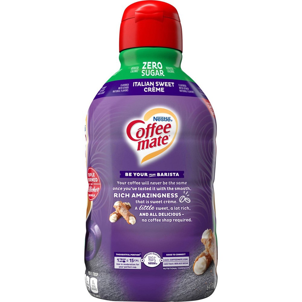 Nestle Coffee mate Zero Sugar Italian Sweet Creme Liquid Coffee Creamer ...