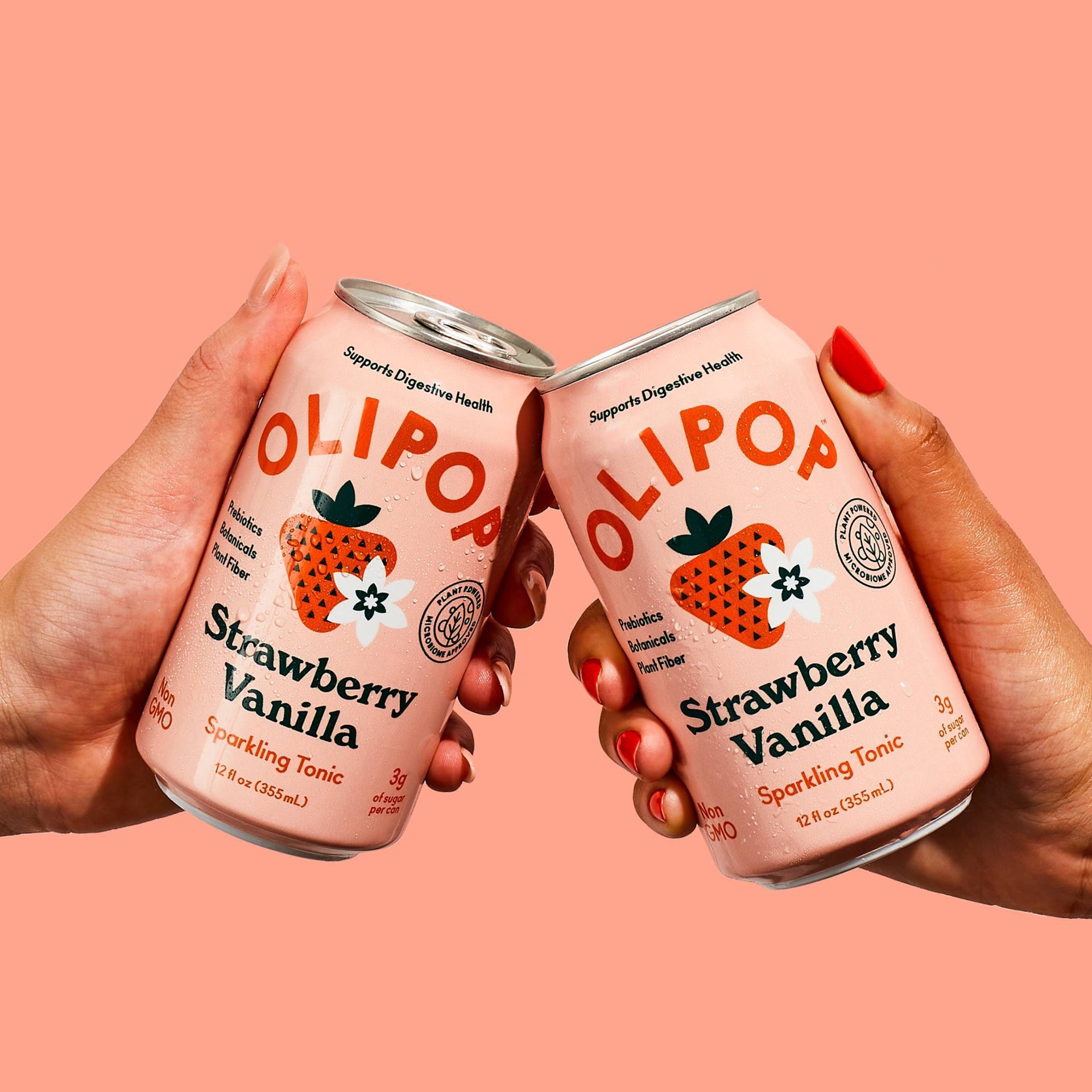 Olipop Strawberry Vanilla Sparkling Tonic 12 fl oz | Shipt