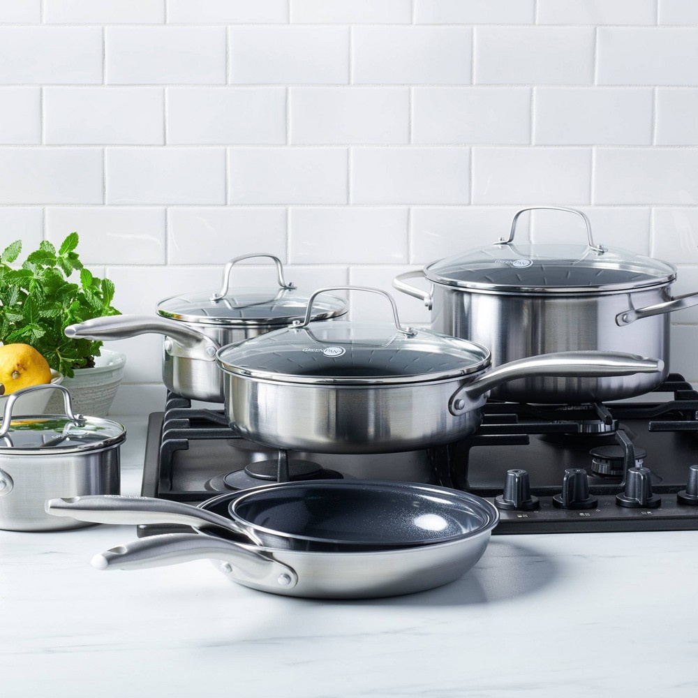 GreenPan Greenwich Stainless Steel Cookware Set 10 ct | Shipt