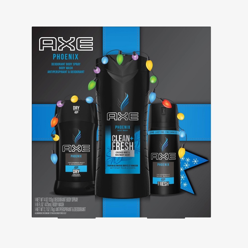 AXE Phoenix Body Wash + Antiperspirant & Deodorant + Body Spray Gift ...