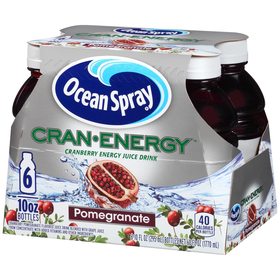 Ocean Spray Cran-Energy Pomegranate Energy Juice Drink 6 ct; 10 fl oz ...