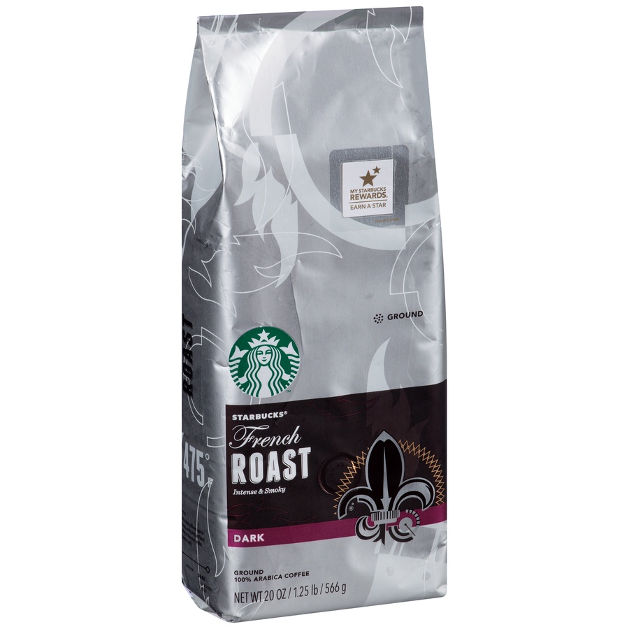 Starbucks Dark Roast Ground Coffee, French Roast, 100% Arabica 20 oz ...