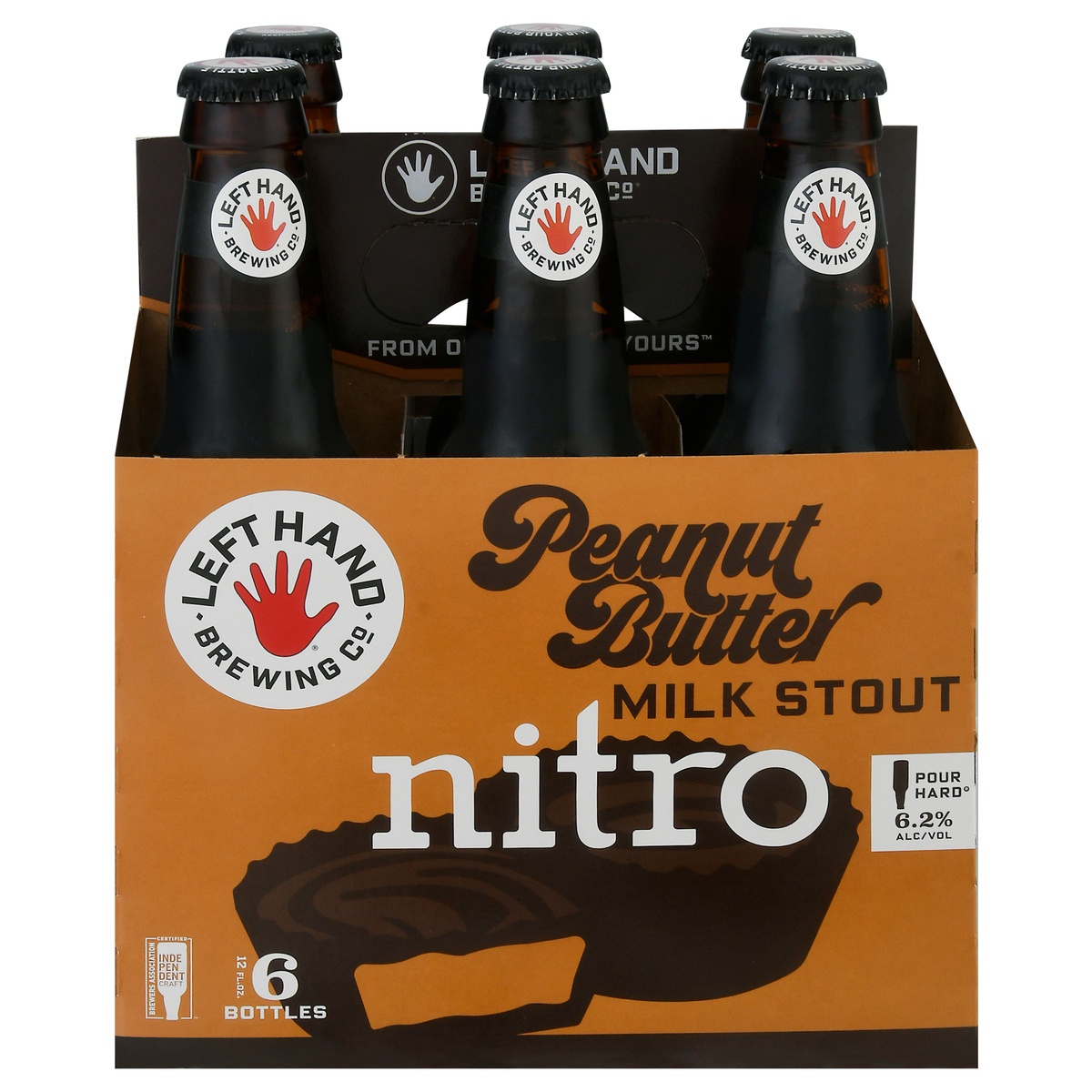 Left Hand Peanut Butter Nitro Milk Stout Beer 6 ct; 12 oz | Shipt