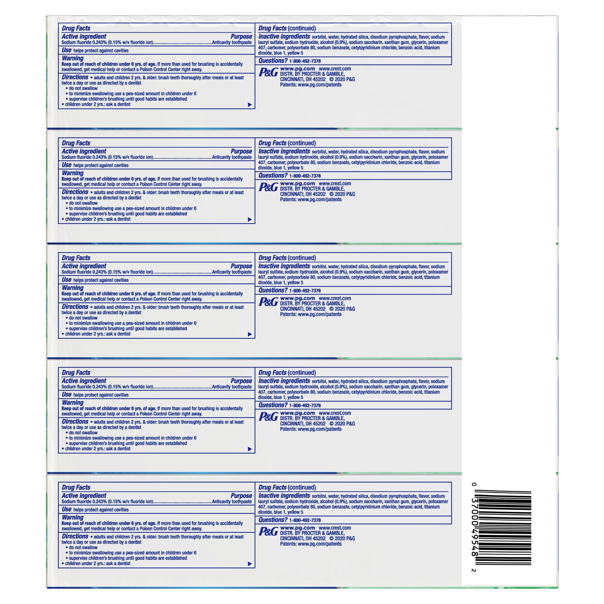 Crest Complete Toothpaste 5 ct; 8.2 oz | Shipt