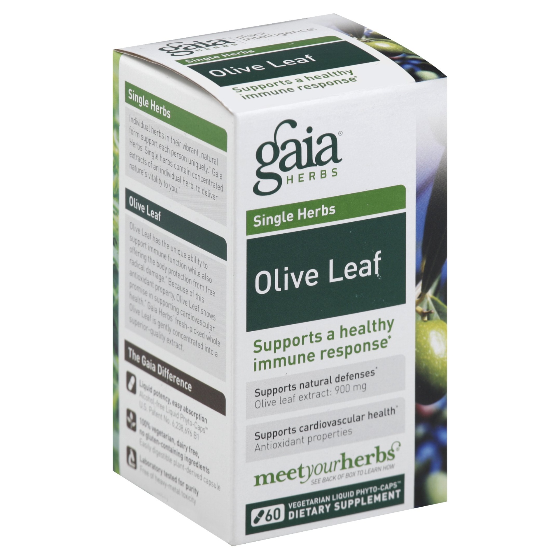 Gaia Herbs Olive Leaf Vegetarian Liquid Phyto-Caps Dietary Supplements ...