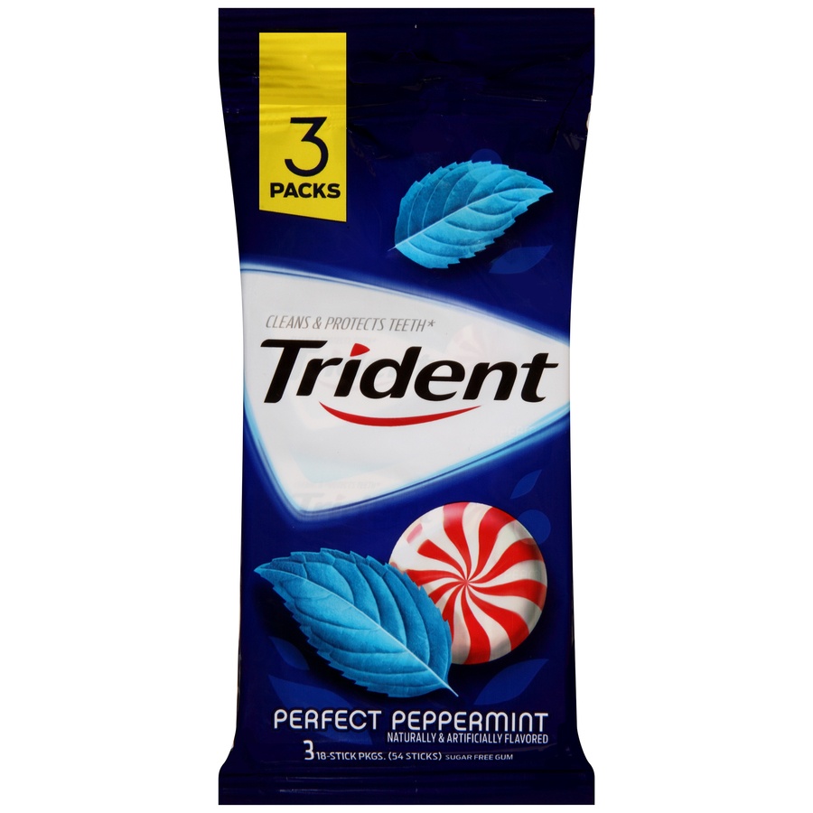 Trident Perfect Peppermint Sugar Free Gum 3 pk; 18 ct | Shipt