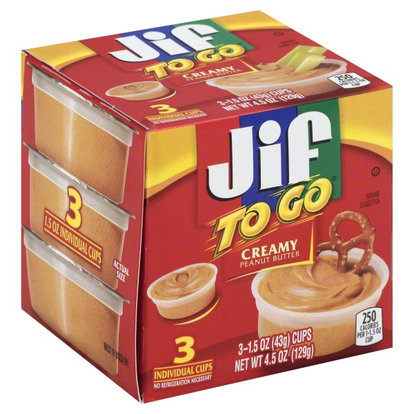 Jif To Go Peanut Butter Creamy 3 ct; 4.5 oz | Shipt