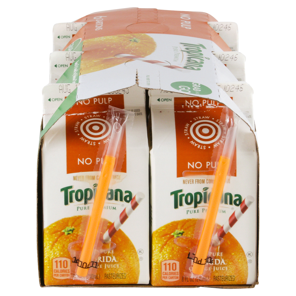 Tropicana Pure Premium No Pulp 100% Orange Juice 6 ct; 8 fl oz | Shipt