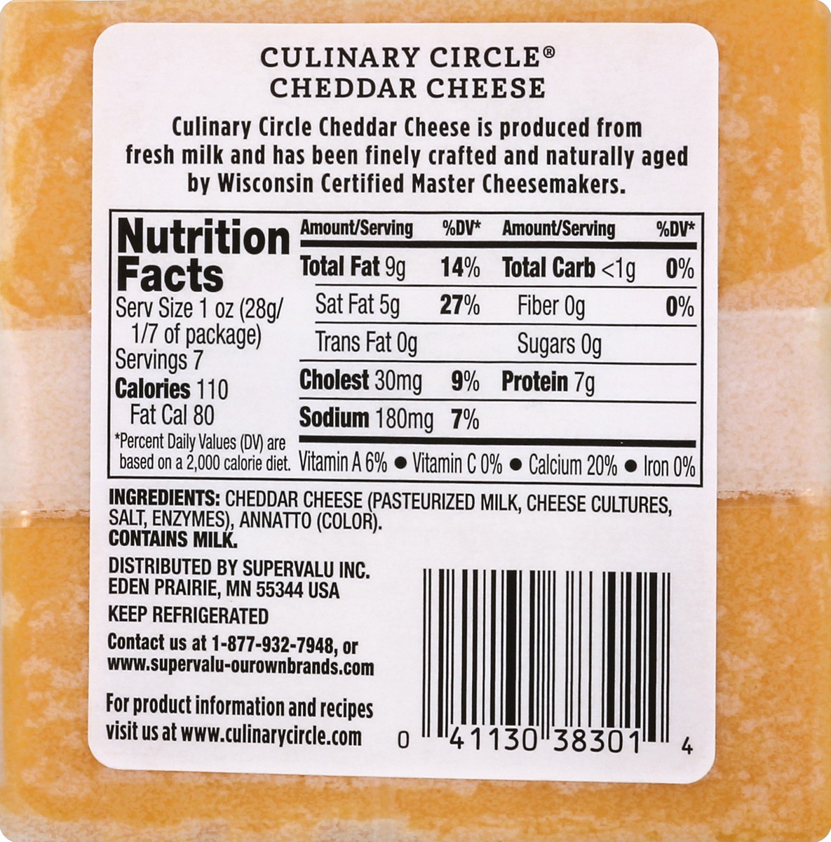 Culinary Circle Cheese, Cheddar- 7 oz 7 oz | Shipt