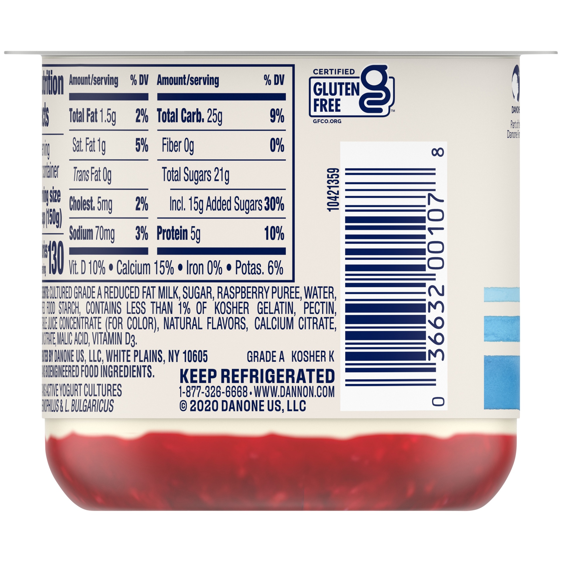 Dannon Fruit on the Bottom Raspberry Yogurt 5.3 oz | Shipt