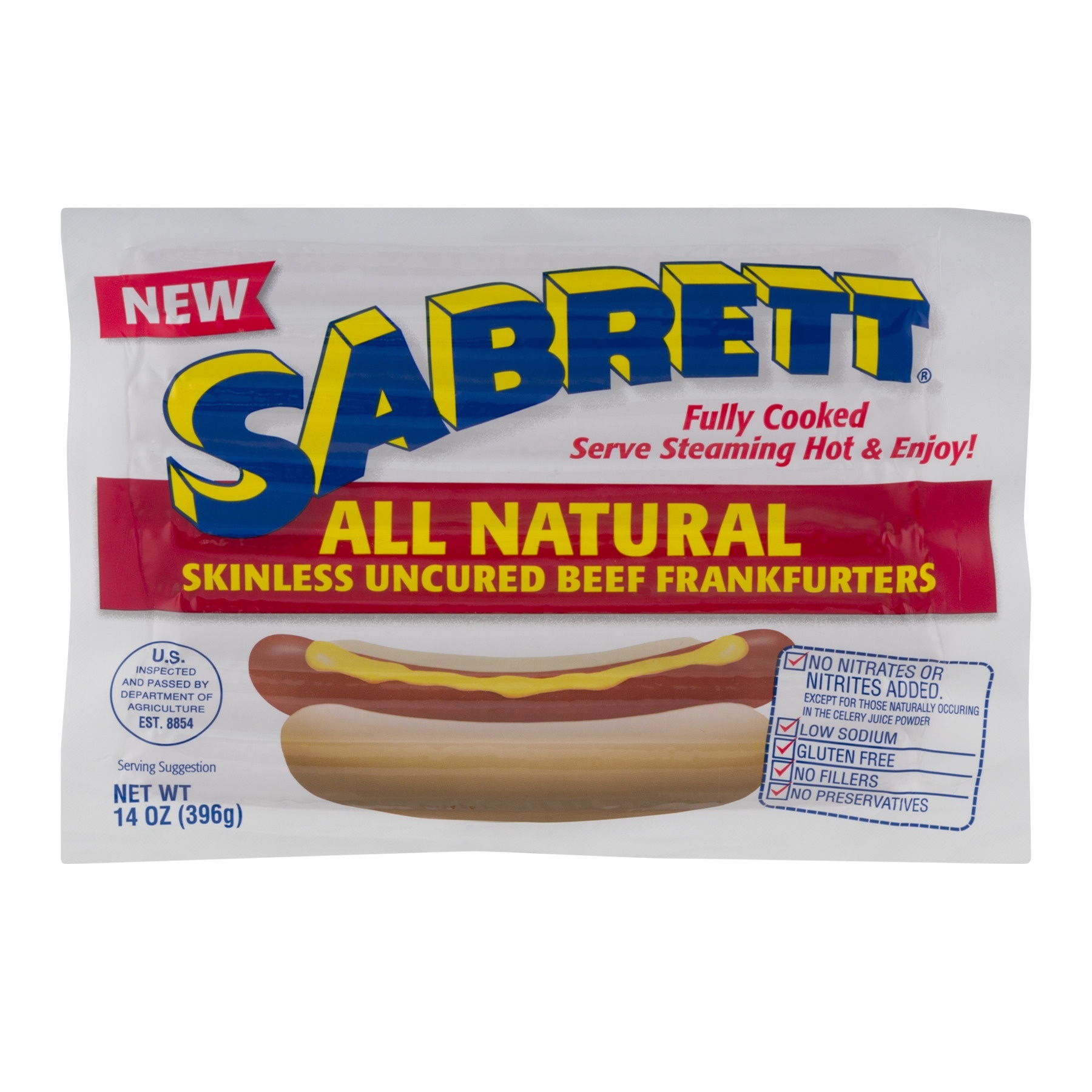 Sabrett All Natural Skinless Uncured Beef Frankfurters 14 oz | Shipt