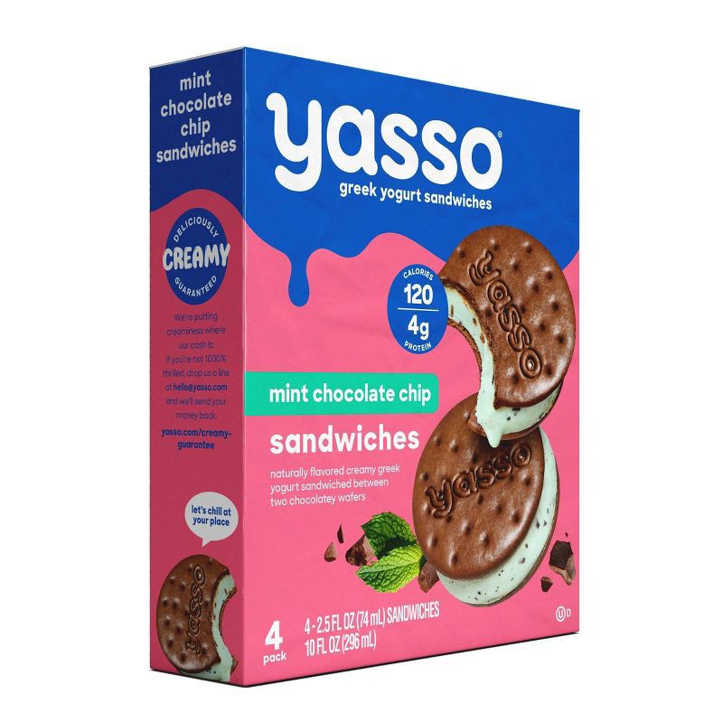 Yasso Mint Chocolate Chip Frozen Greek Yogurt Sandwich - 10oz/4ct 4 ct ...