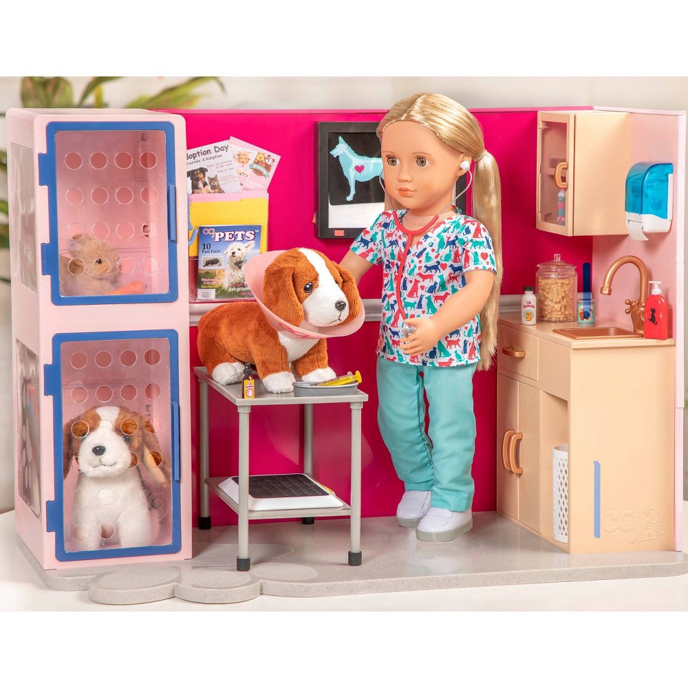 Our Generation Healthy Paws Vet Clinic Playset in Pink with Electronics ...