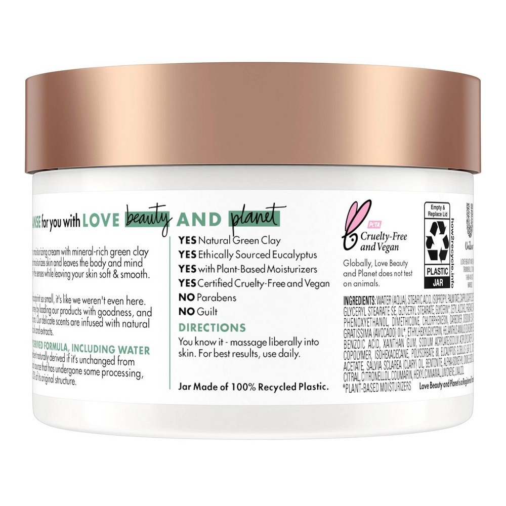 Beloved Green Clay & Eucalyptus Body Cream Lotion - 10oz 10 oz | shipt