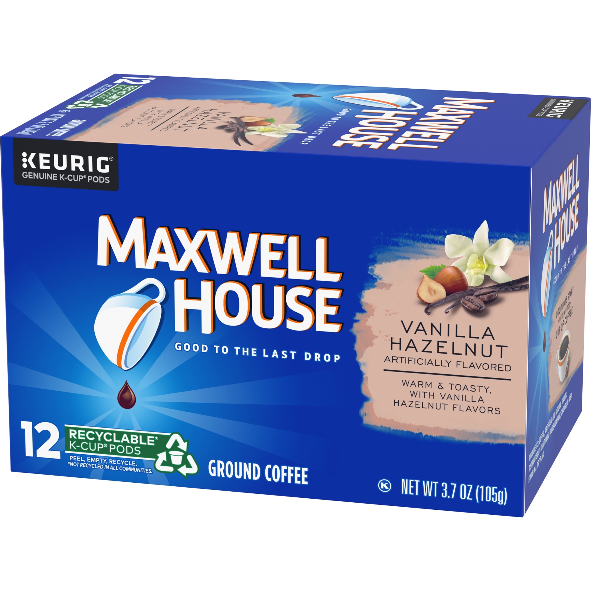 Maxwell House Vanilla Hazelnut Coffee K-Cup Packs, 12 count Box 12 ct ...