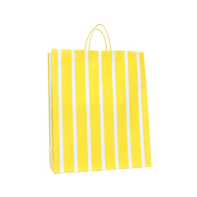 Extra Large Striped Gift Bag White/Yellow - Spritz 1 ct | Shipt