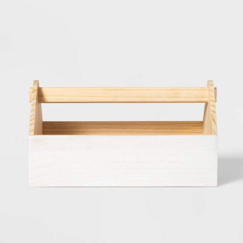 Kids' Wood House Caddy White - Pillowfort 1 ct | Shipt