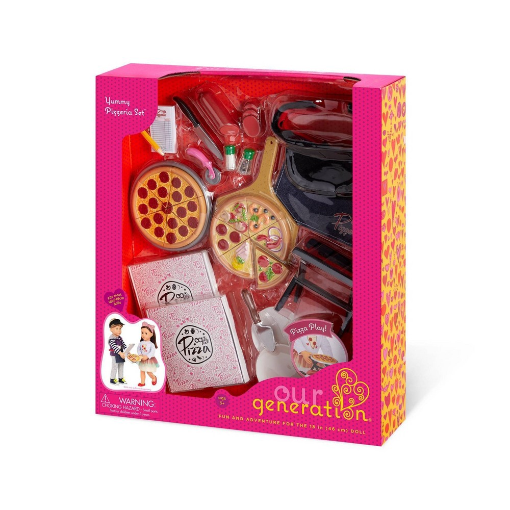 Our Generation Play Food Pizza Set for 18" Dolls - Yummy Pizzeria 1 ct ...