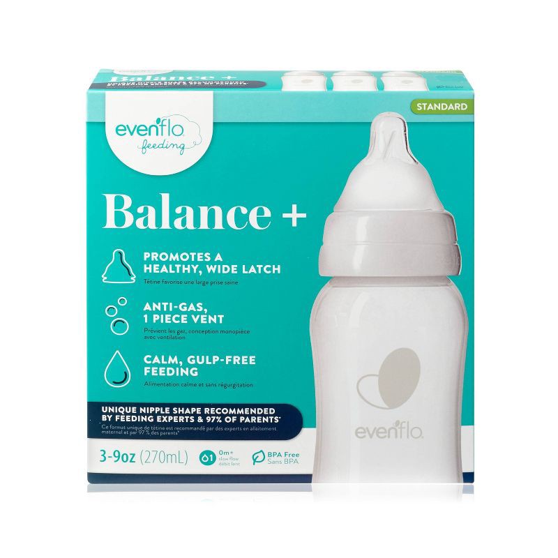 Evenflo 3k Balance Standard-Neck Anti-Colic Baby Bottles - 9oz 9 oz | Shipt
