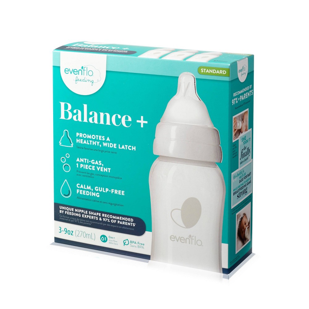 Evenflo 3k Balance Standard-Neck Anti-Colic Baby Bottles - 9oz 3 ct | Shipt