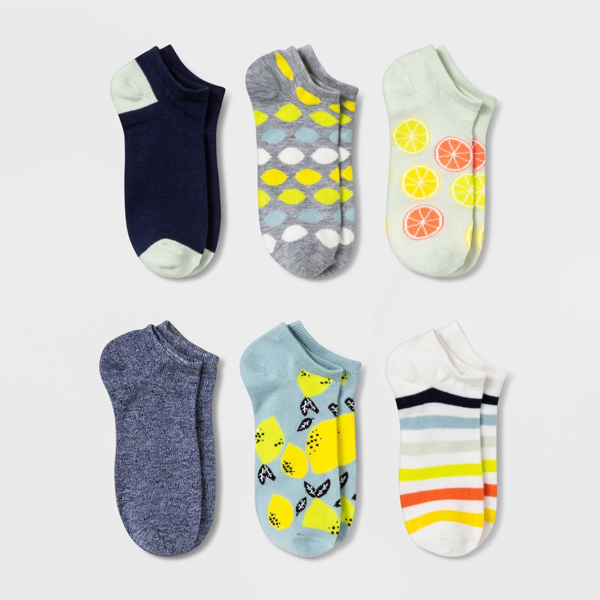 Women's Citrus 6pk Low Cut Socks - Xhilaration Blue 4-10 6 ct | Shipt